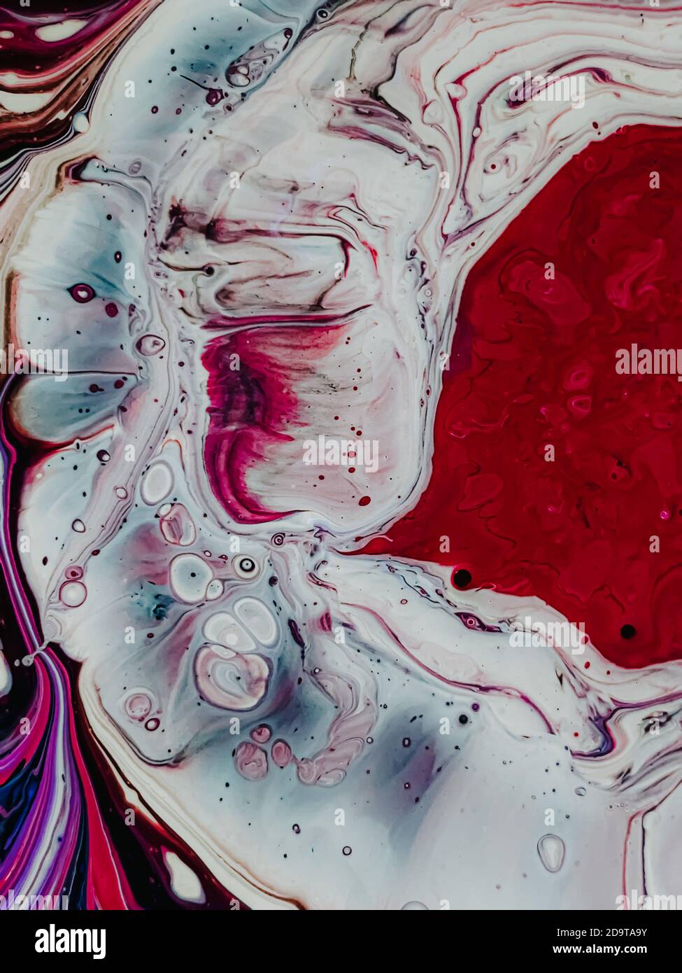 Vertical shot of an abstract artwork with colorful curves and shapes ...