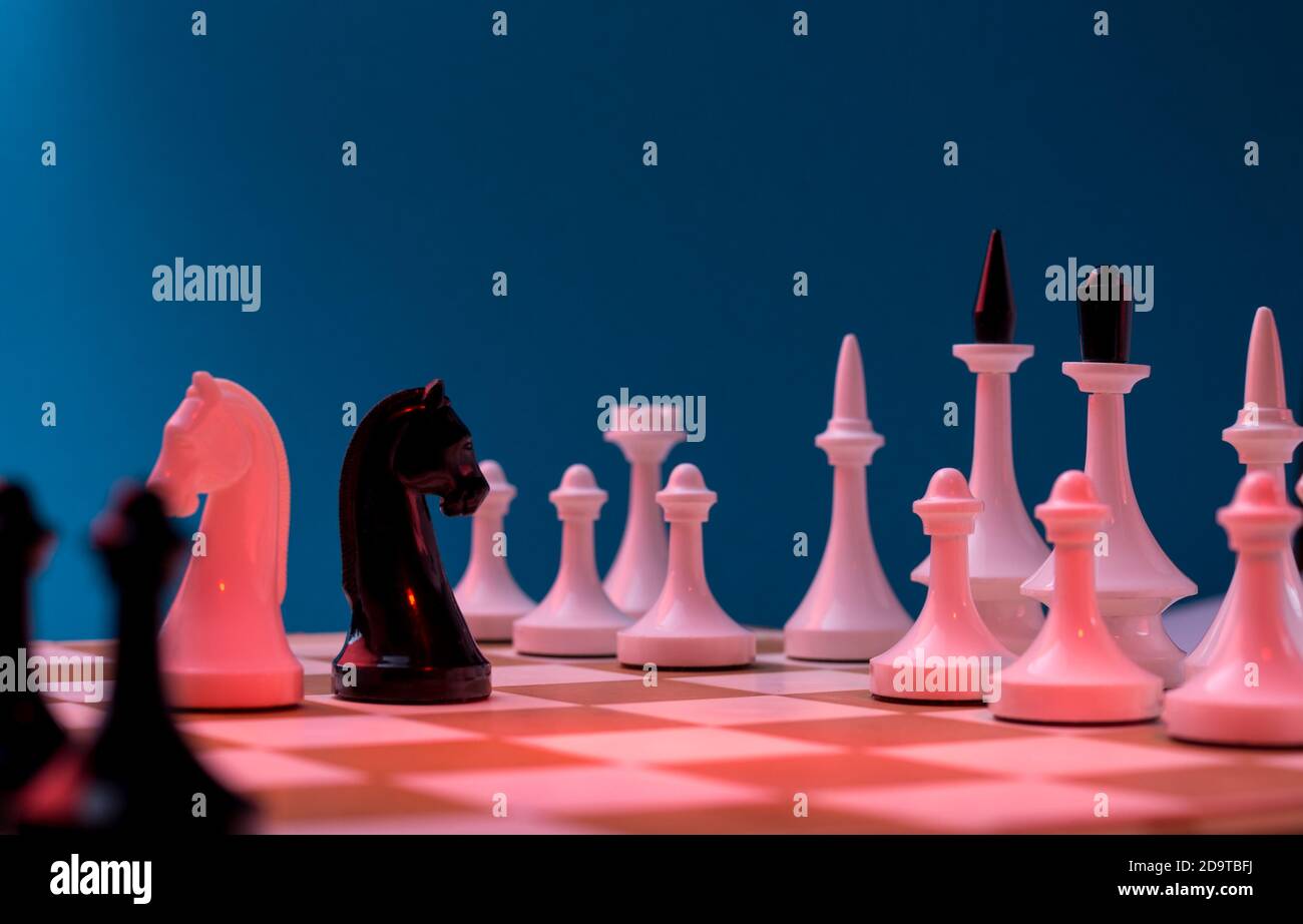 Checkmate Chess pieces on Chessboard. Chess opening tournament ...