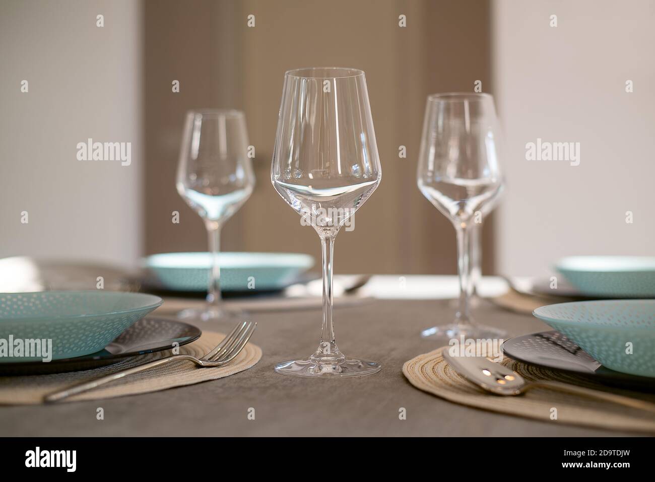 Three glasses on the table Stock Photo - Alamy