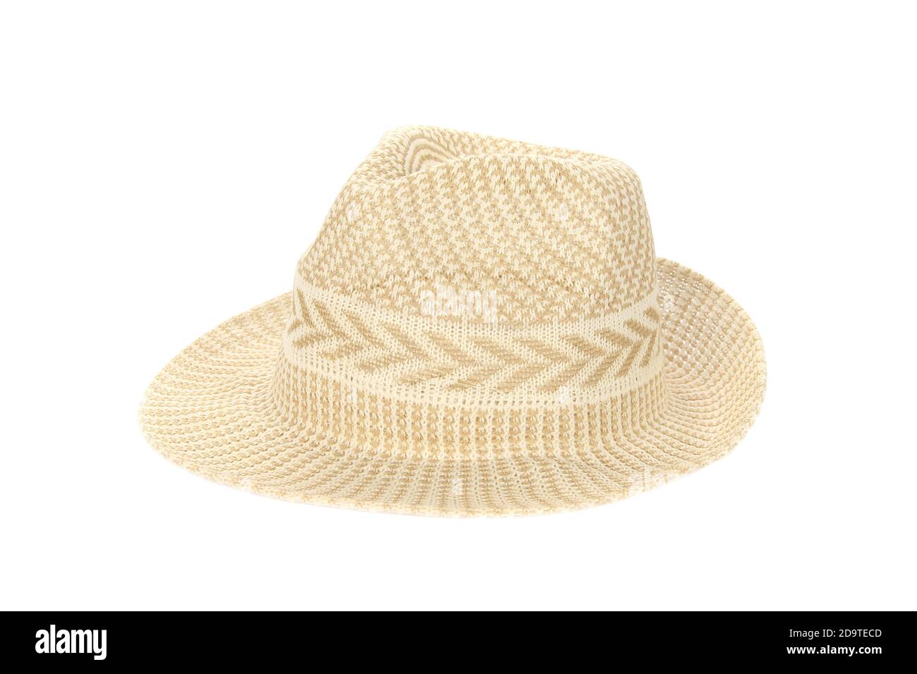 Closeup of a straw hat isolated on white background Stock Photo - Alamy