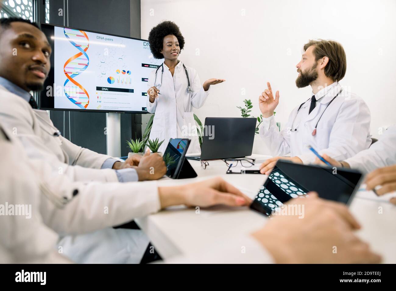 Concept of research and testing, medicine, genetics. Pretty young ...