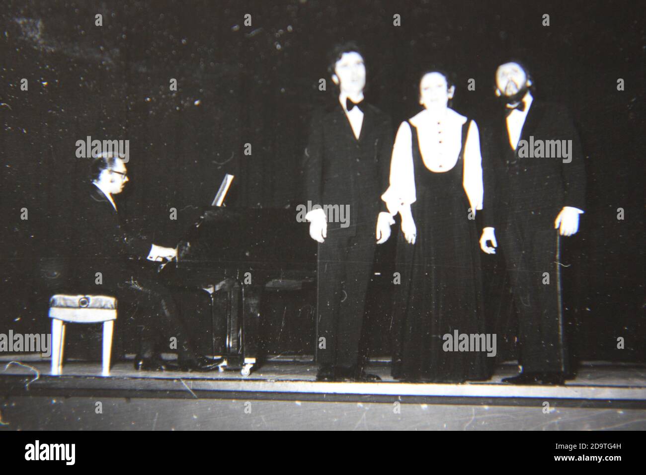 Fine 1970s vintage black and white photography of an on stage ...