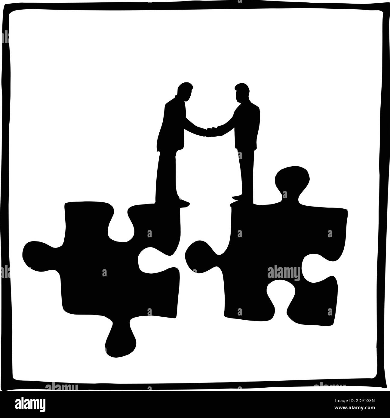Partner concept drawn on Black and White Stock Photos & Images - Alamy