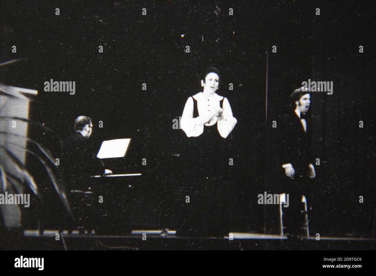 Fine 1970s vintage black and white photography of an on stage ...