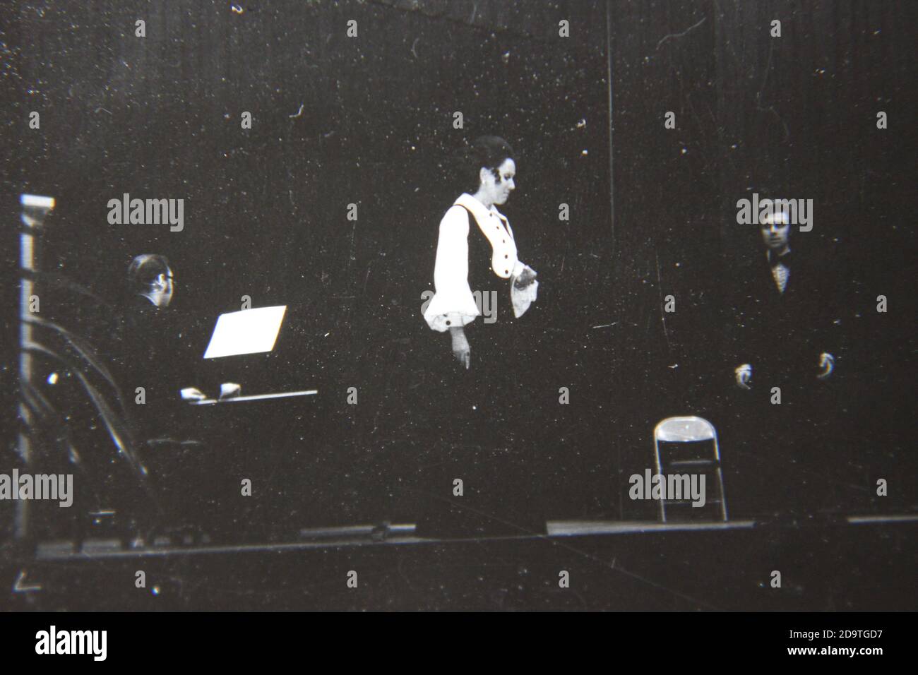 Fine 1970s vintage black and white photography of an on stage ...