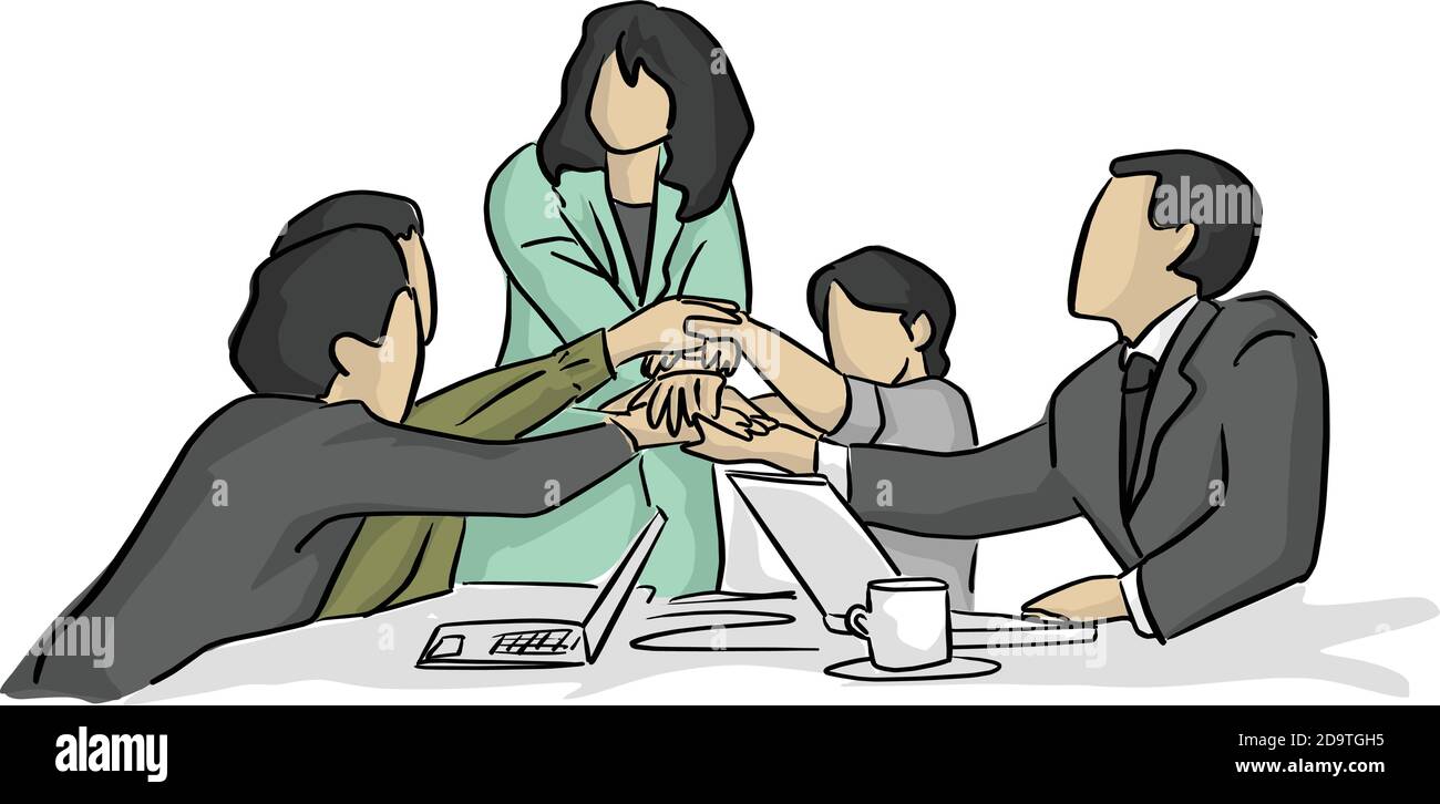 business people collaboration teamwork union vector illustration with ...