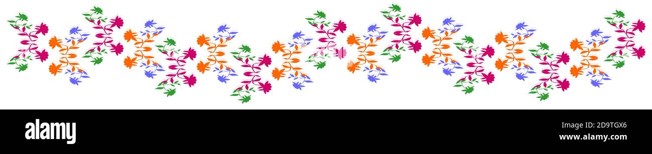 Natural leaves and flower ornament decoration footer Stock Photo - Alamy