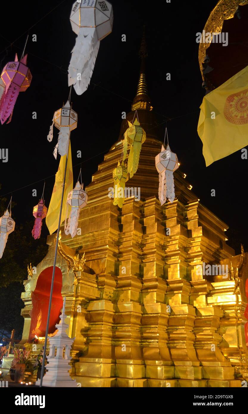 Chiang Mai, Thailand - Temple by Sunday Night Market Stock Photo - Alamy