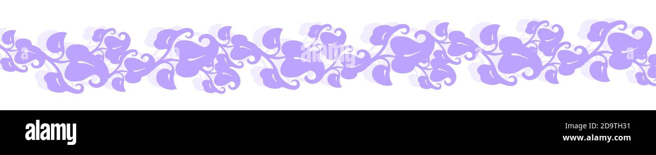 Natural leaves and flower ornament decoration footer Stock Photo - Alamy