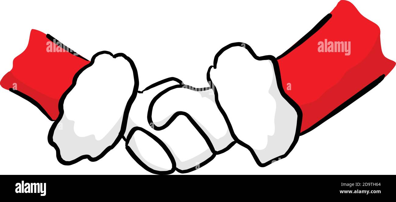 santa claus handshake vector illustration sketch doodle hand drawn with ...