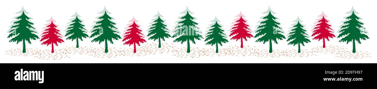 Natural pine tree ornament decoration footer green color Stock Photo ...