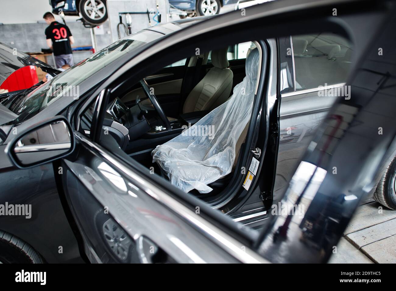Car repair and maintenance theme. Car interior Stock Photo - Alamy