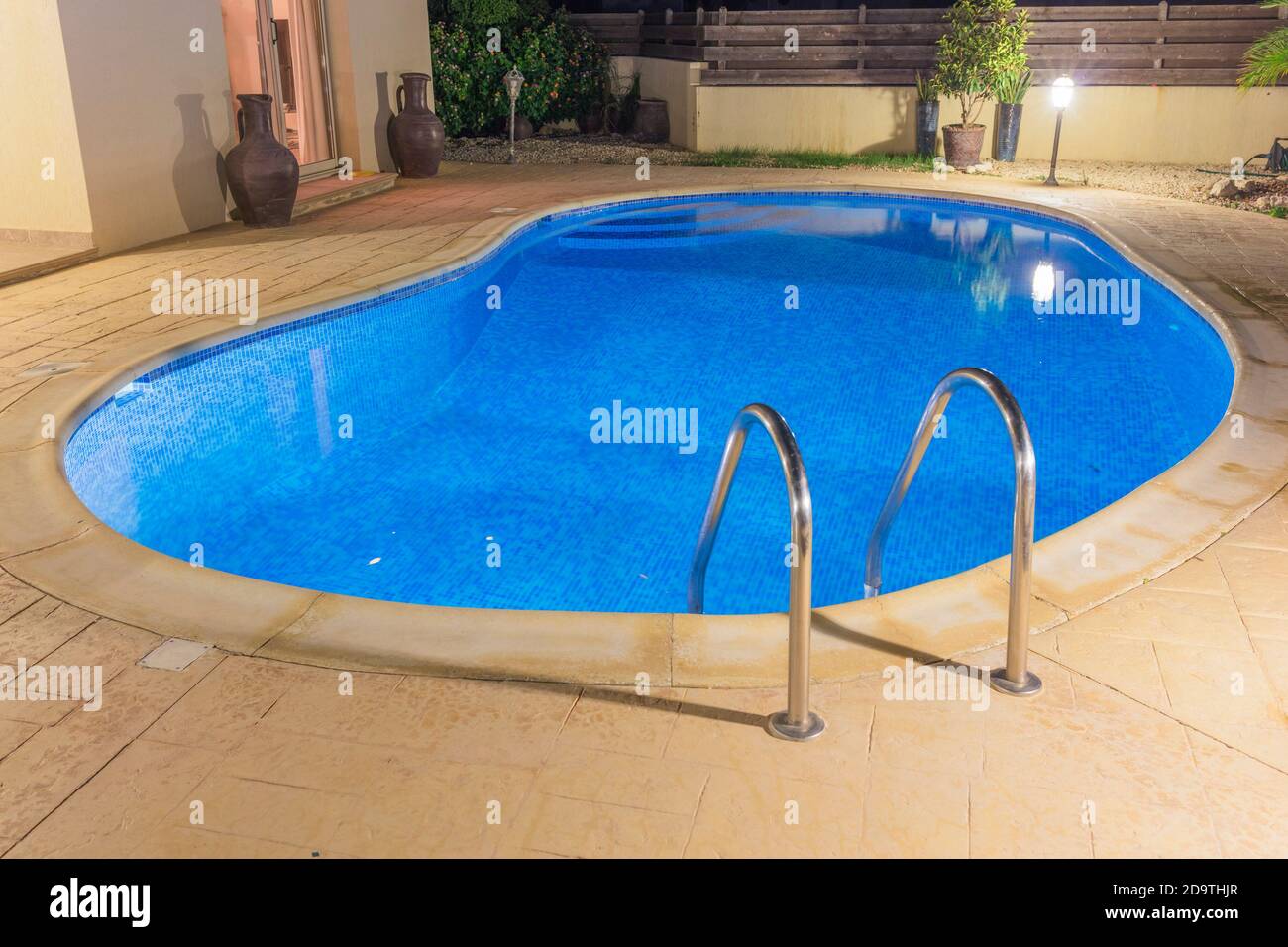 Blue swimming pool close up view Stock Photo - Alamy