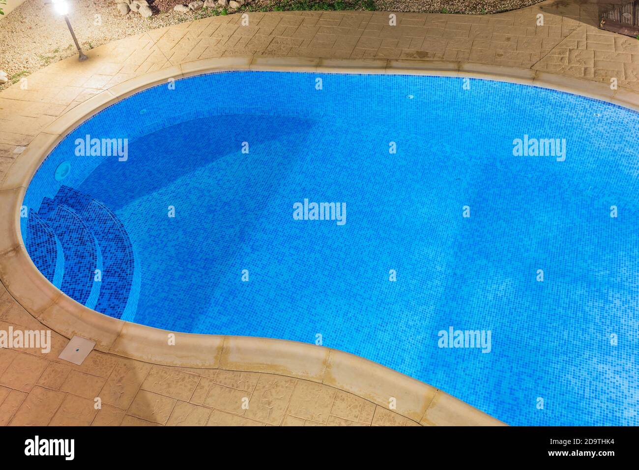 Blue swimming pool close up view Stock Photo - Alamy