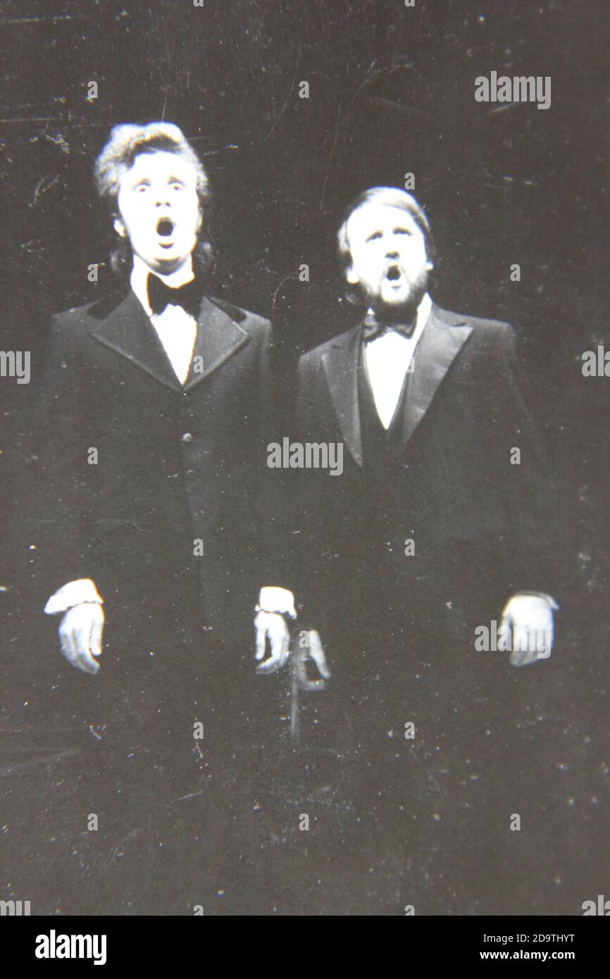 Fine 1970s vintage black and white photography of an on stage ...