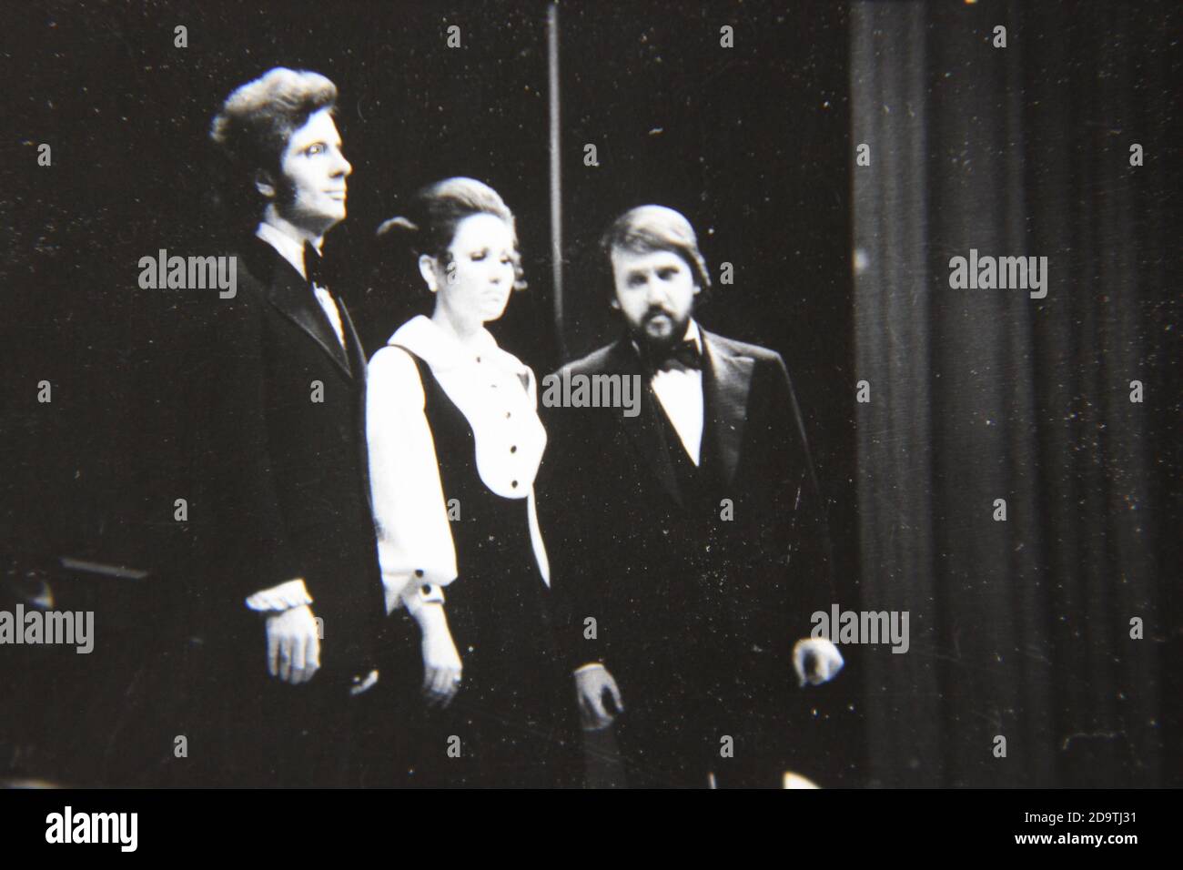Fine 1970s vintage black and white photography of an on stage ...