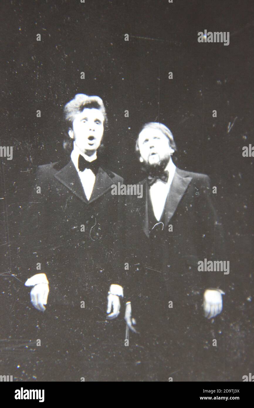Fine 1970s vintage black and white photography of an on stage ...