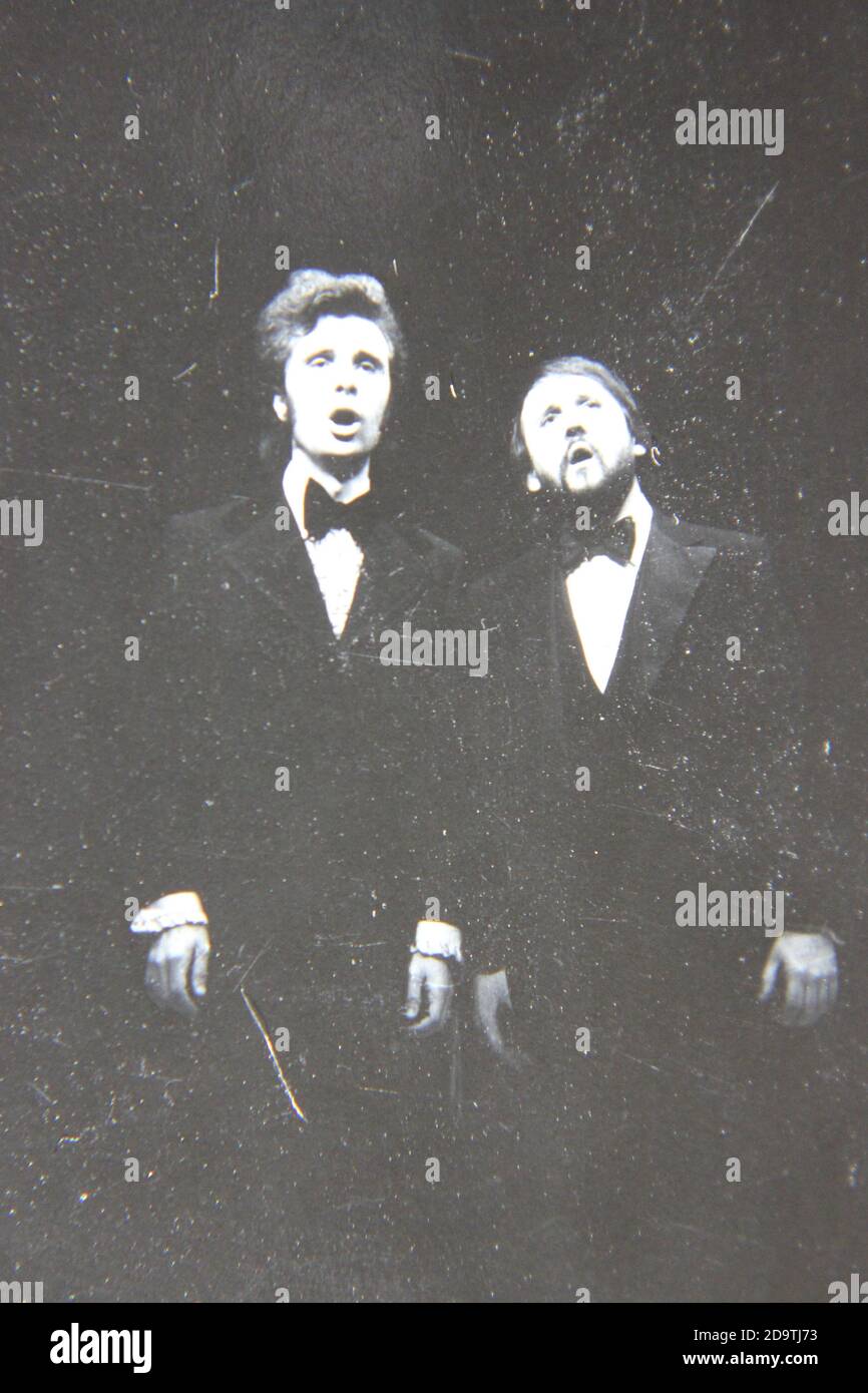 Fine 1970s vintage black and white photography of an on stage ...