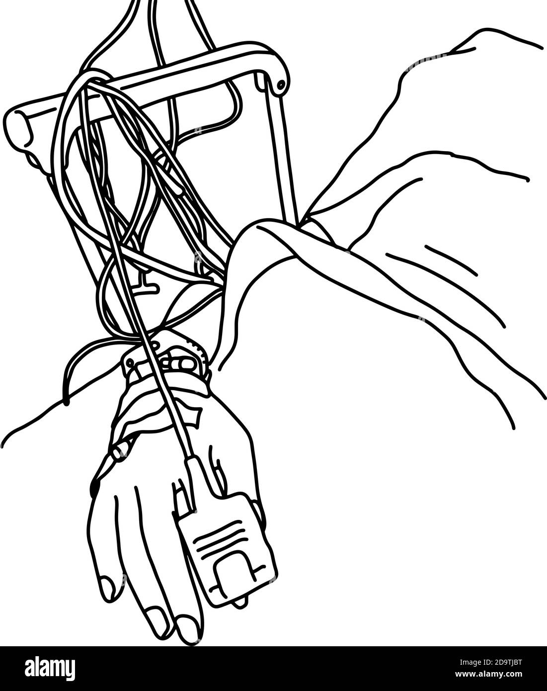 Close up people focus on the hand of a patient sick on the bed vector ...