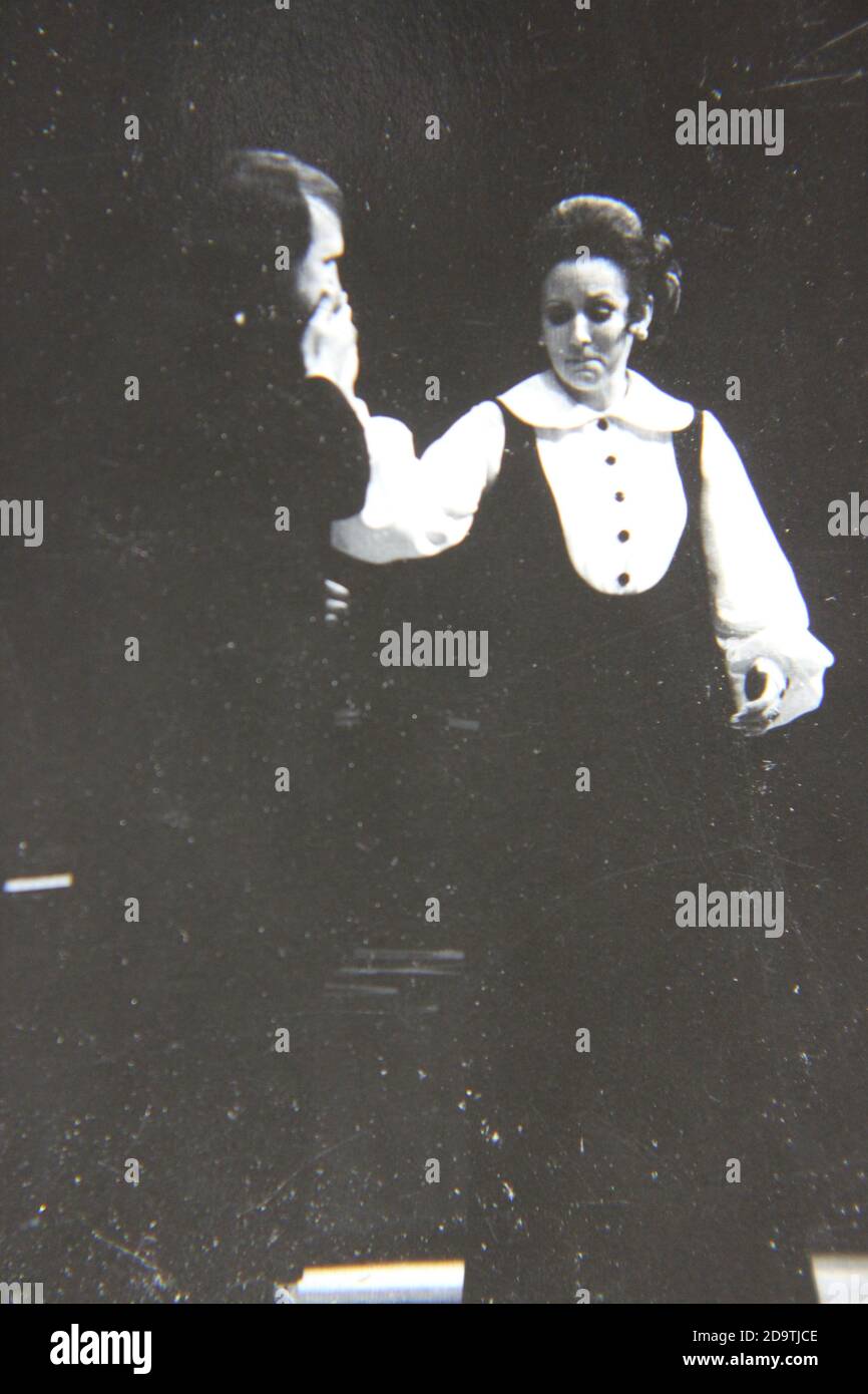Fine 1970s vintage black and white photography of an on stage ...
