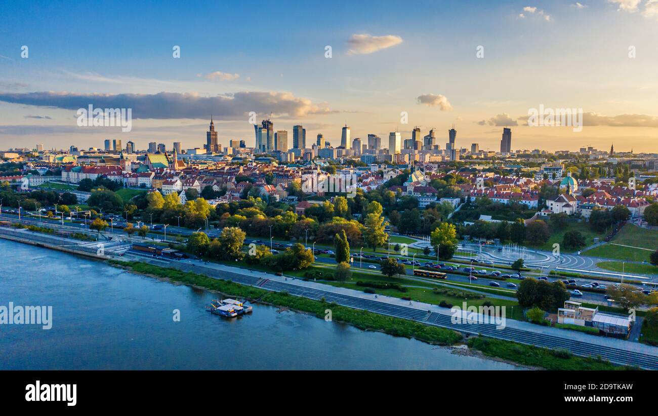Skyline of central warsaw architecture hi-res stock photography and ...
