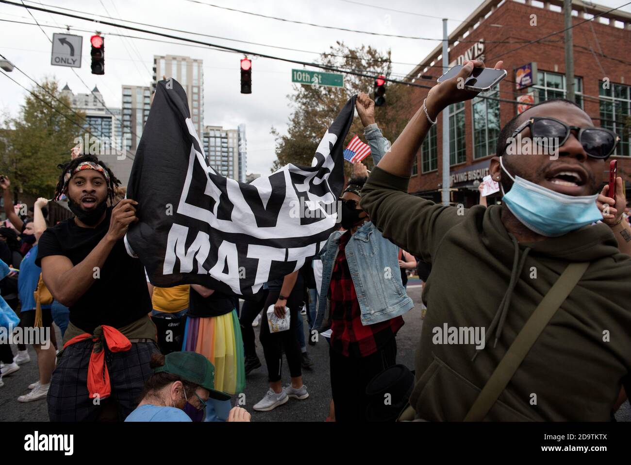 Atlanta, GA, USA. 7th Nov, 2020. Thousands of Atlanta's LGBTQ community ...