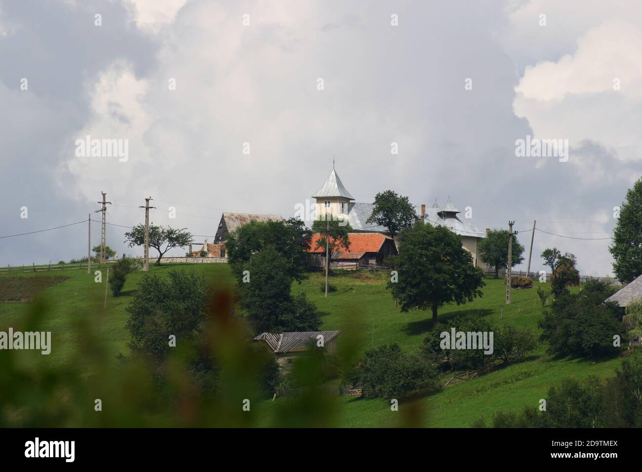 The church in the mountain village of Pestera, Brasov County, Romania ...