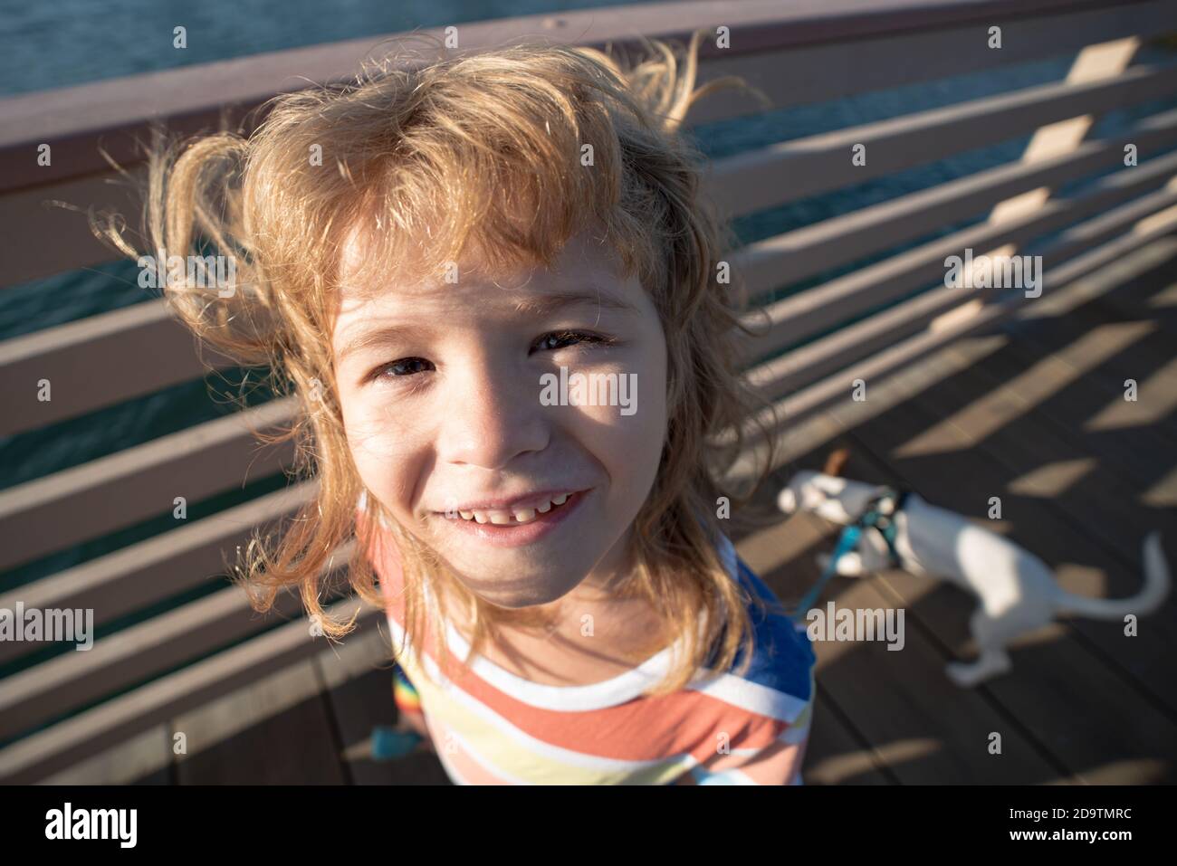 Wide angle happy kids face. Smiling child Stock Photo - Alamy