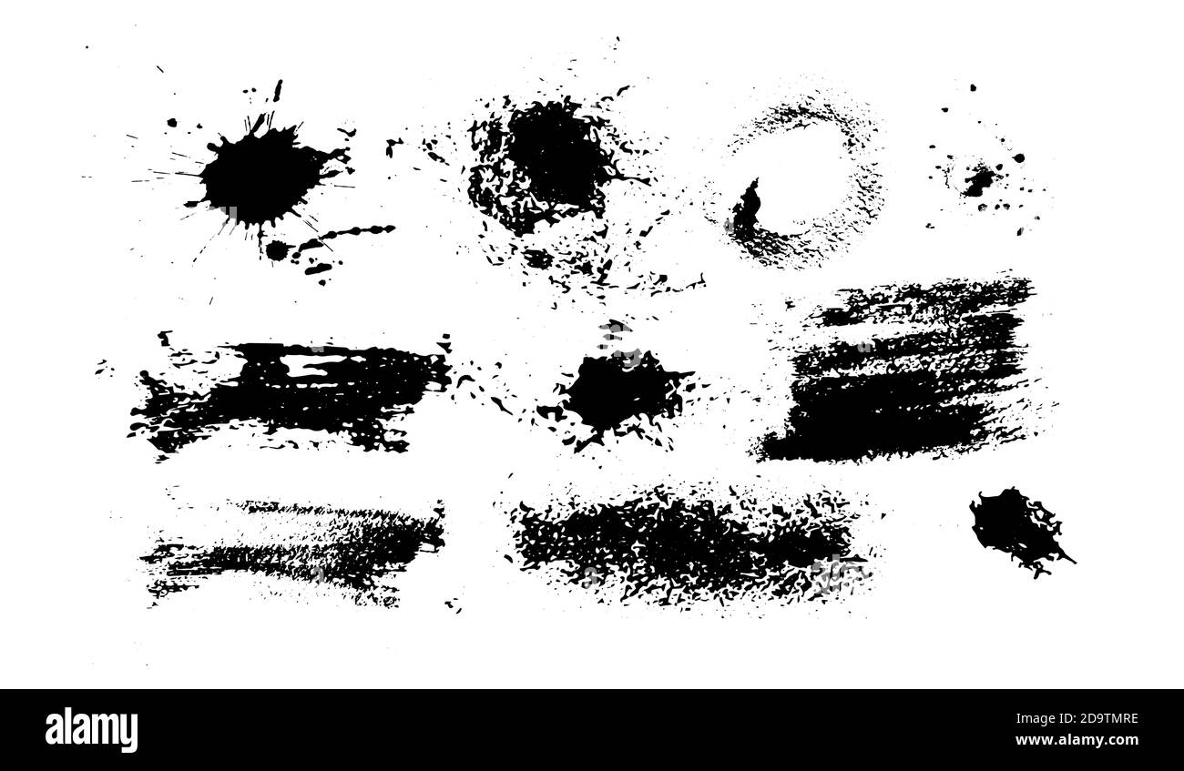 A set of blots. Grunge Design Element. Brush Strokes. Vector ...