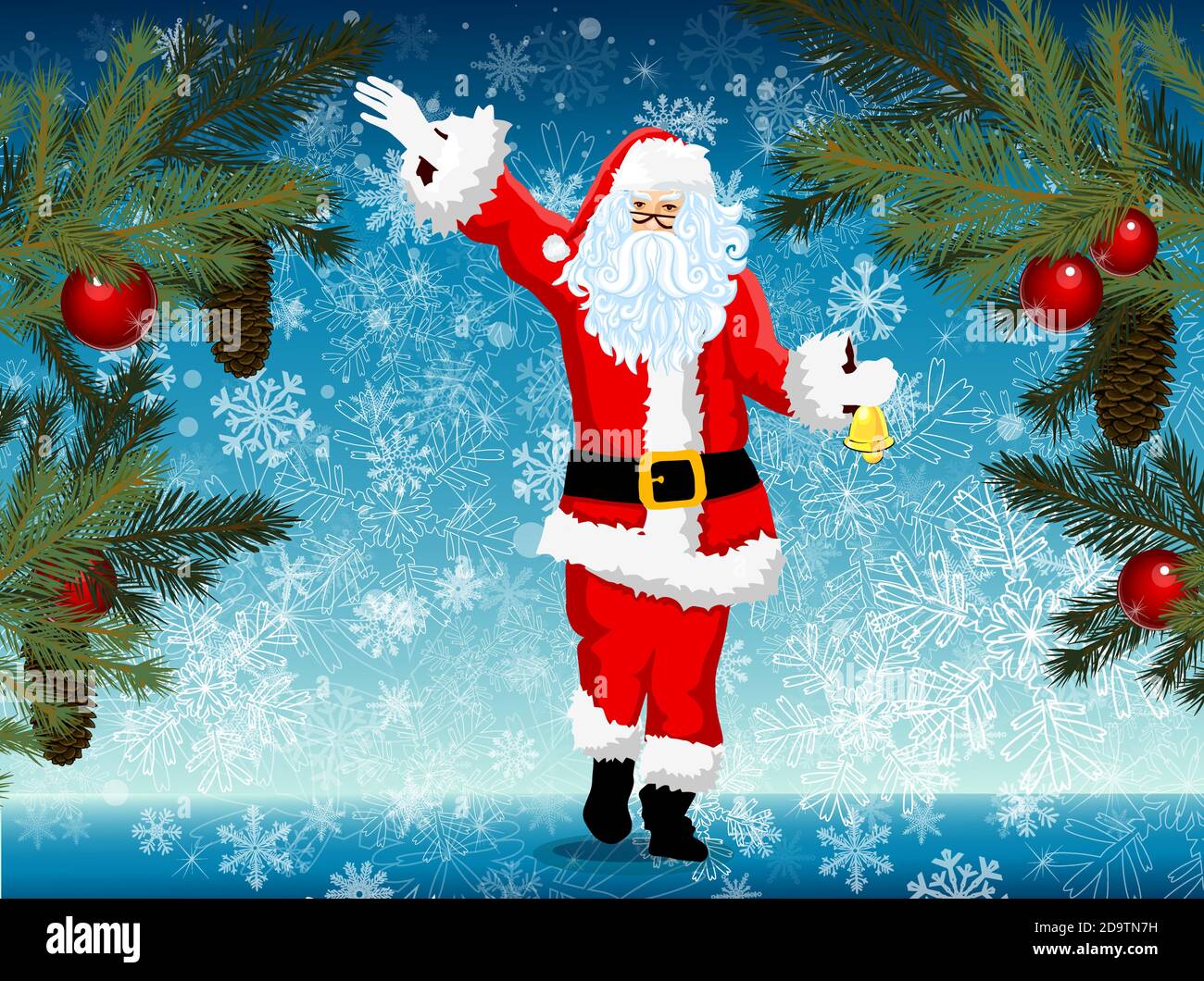 Santa Claus waves his hand. Vector illustration Stock Vector Image ...
