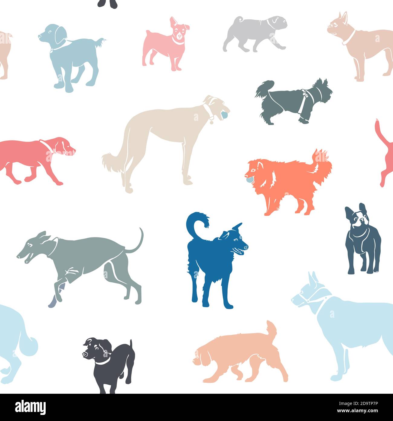 Seamless pattern. Dogs of different breeds Stock Vector Image & Art - Alamy