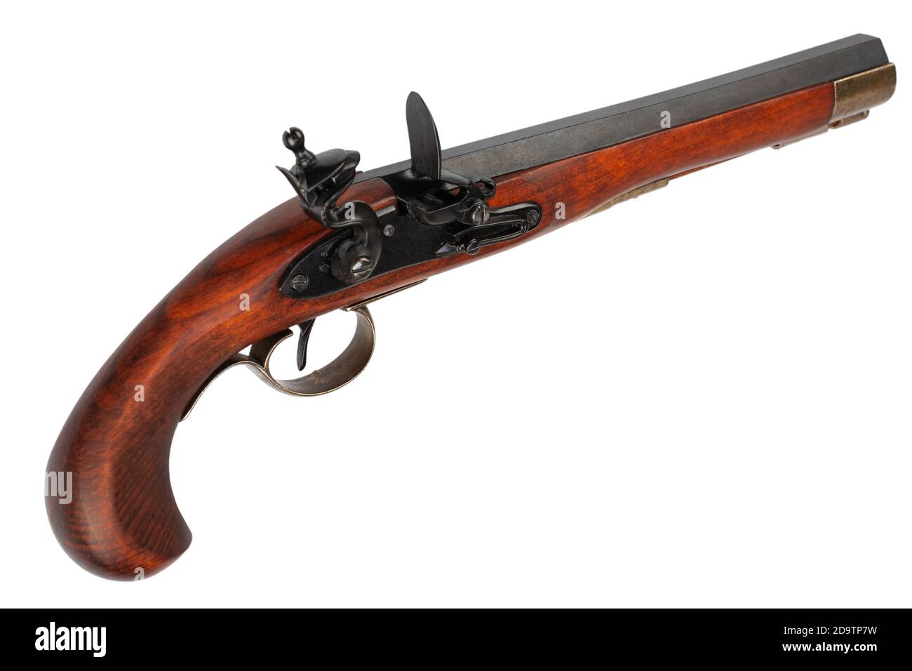 vintage muzzleloader flintlock pistol isolated on white bacgrond Stock ...