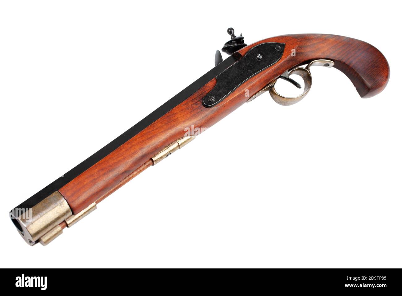 vintage muzzleloader flintlock pistol isolated on white bacgrond Stock ...