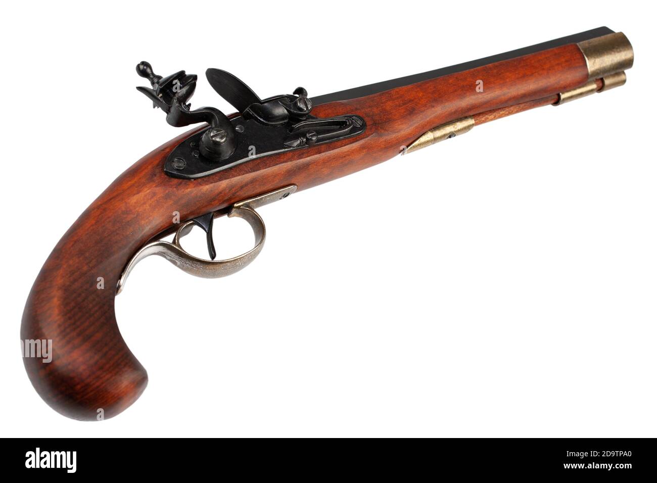 vintage muzzleloader flintlock pistol isolated on white bacgrond Stock ...
