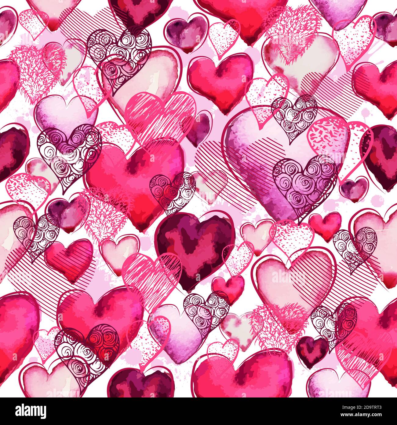 The seamless background of the heart. Vector illustration Stock Vector ...