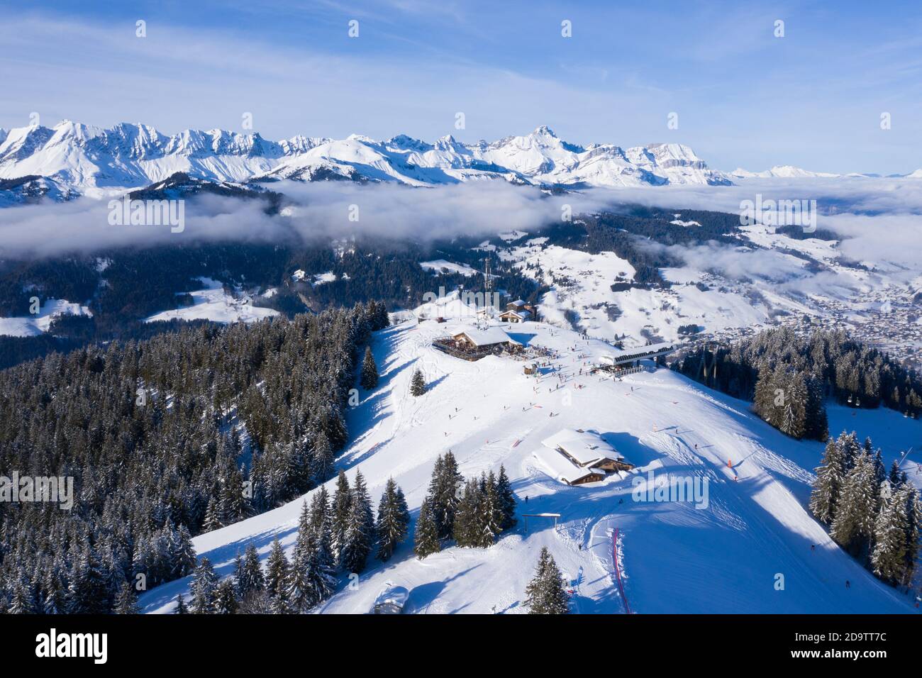 Ski station in Megeve (Megève) in Haute Savoie in French Alps of France ...