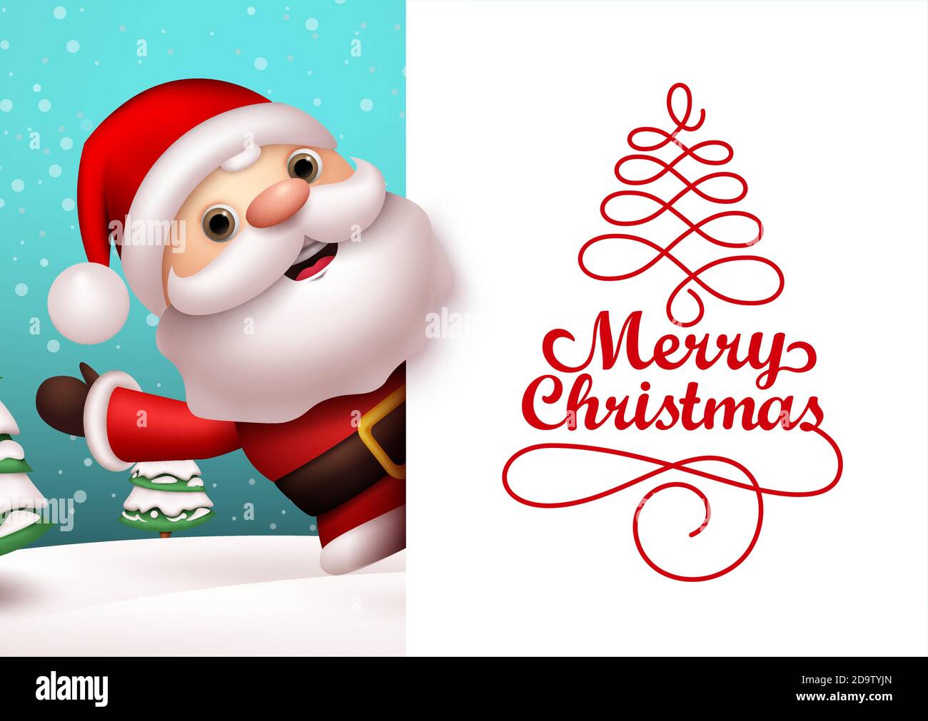 Christmas santa vector banner template. Merry christmas typography text ...
