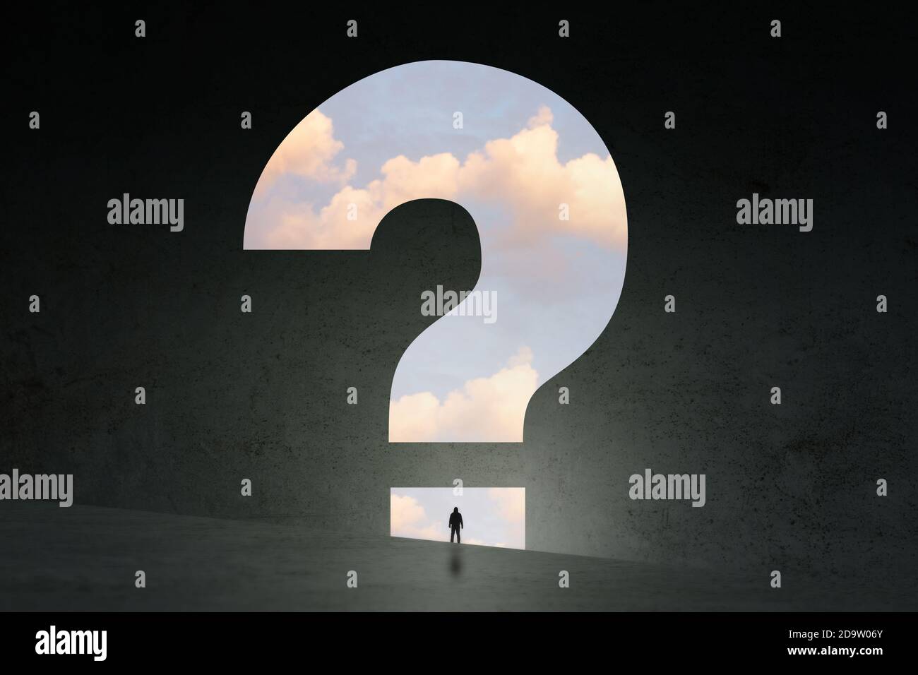 Silhouette man question mark hi-res stock photography and images - Alamy