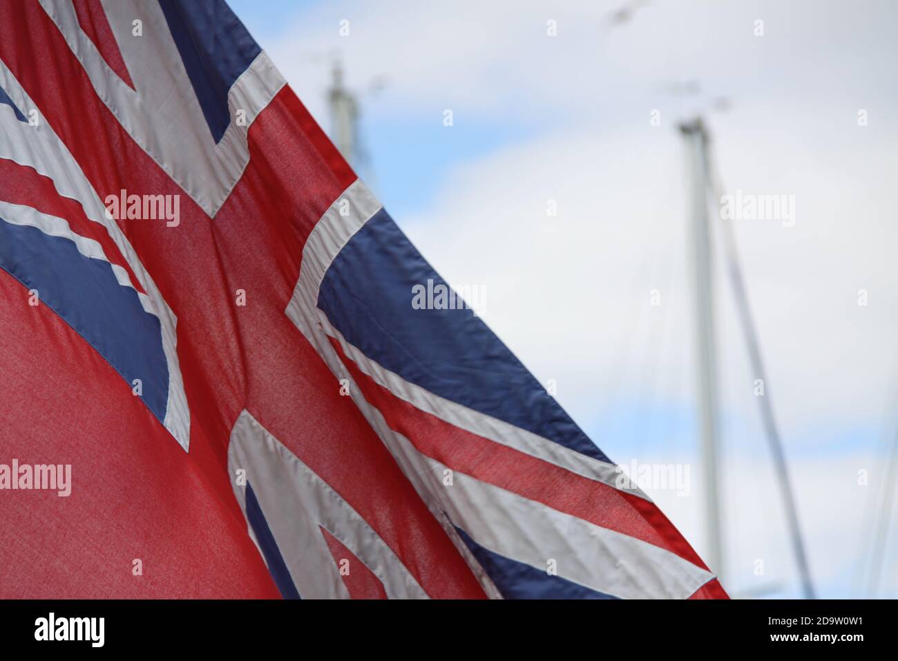A red ensign or red duster flying on the stern of Reaper an old sailing ...