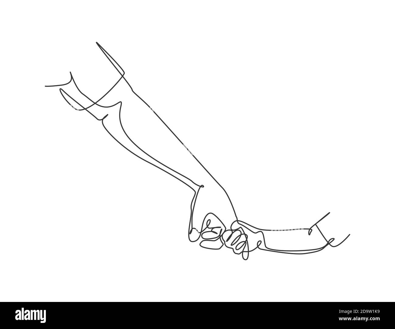 One line drawing father giving hand to his child. Parenting mother care ...