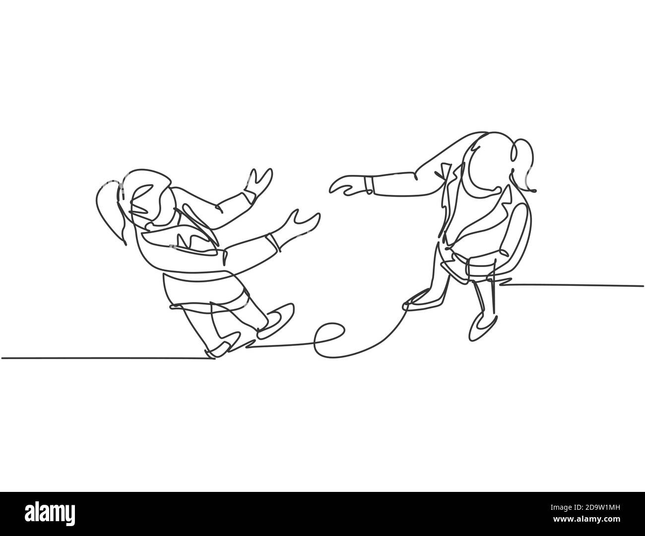 Single line drawing of businessmen handshaking his business partner ...