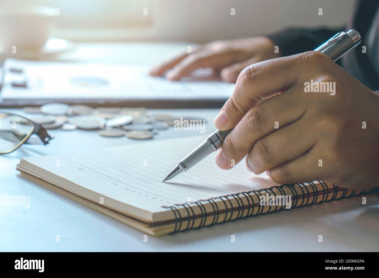 Closeup woman hand taking documents hi-res stock photography and images ...