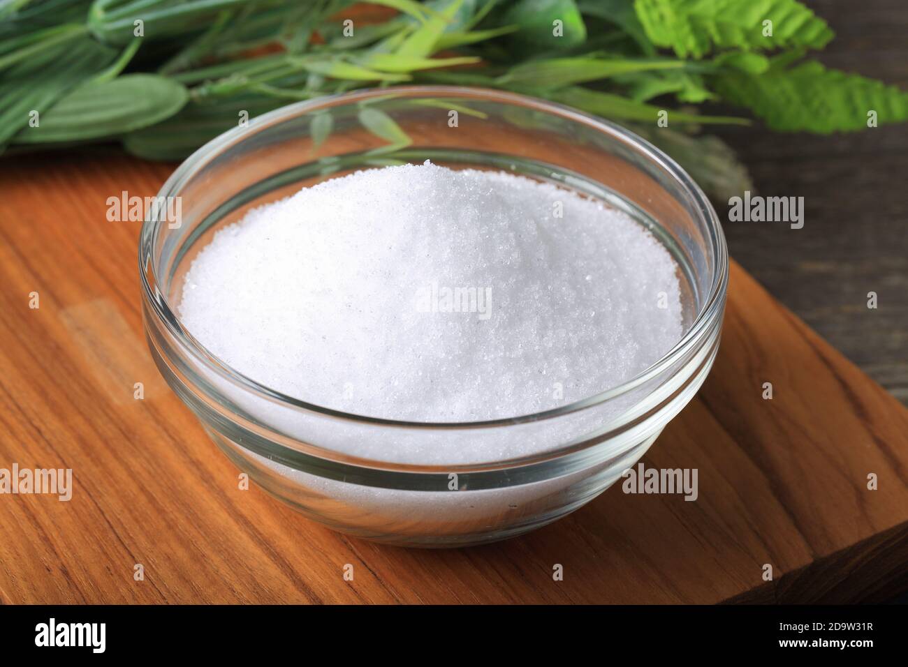 Birch Sugar Xylitol in a Glass Bowl Stock Photo - Alamy