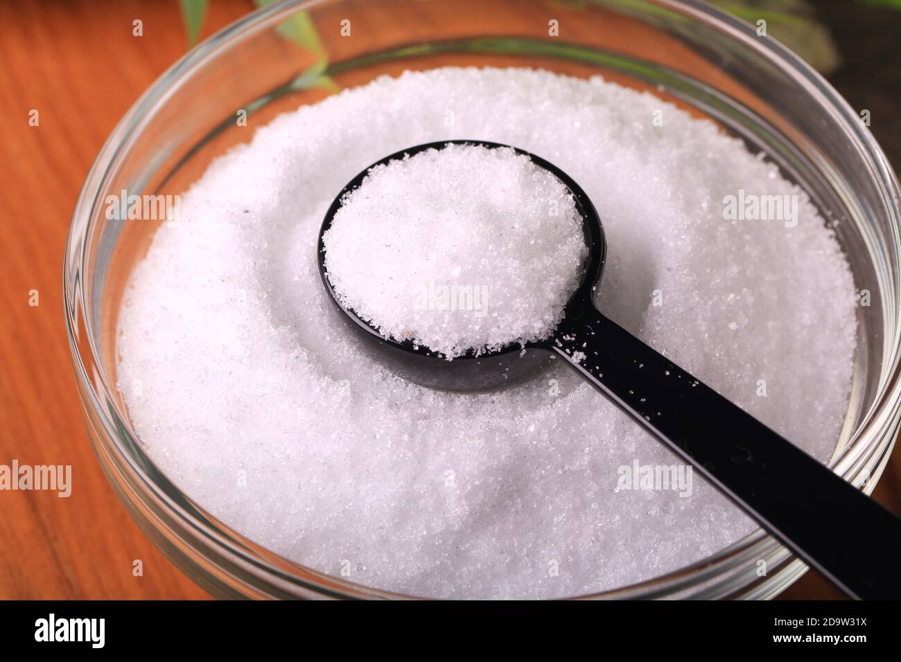 Birch Sugar Xylitol in a Glass Bowl Stock Photo - Alamy