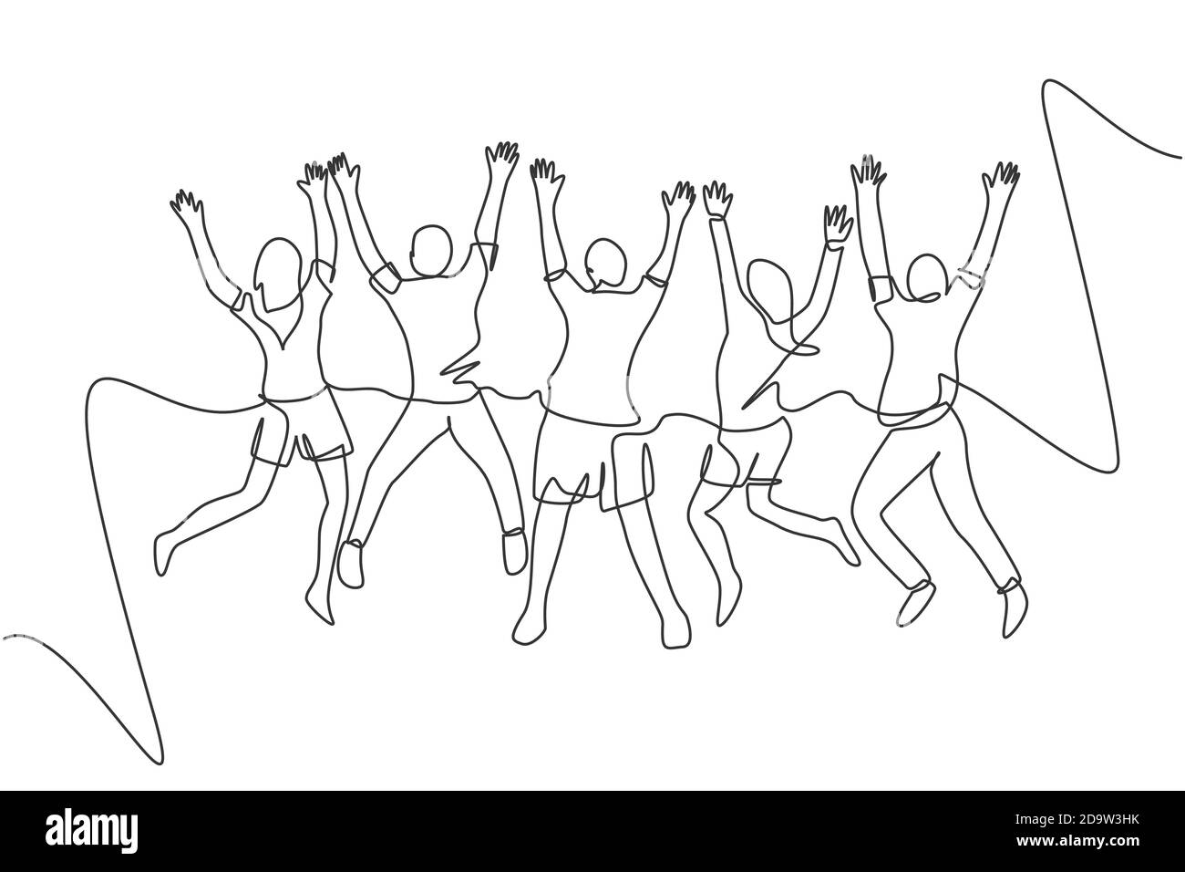 Back view of woman jumping Stock Vector Images - Alamy