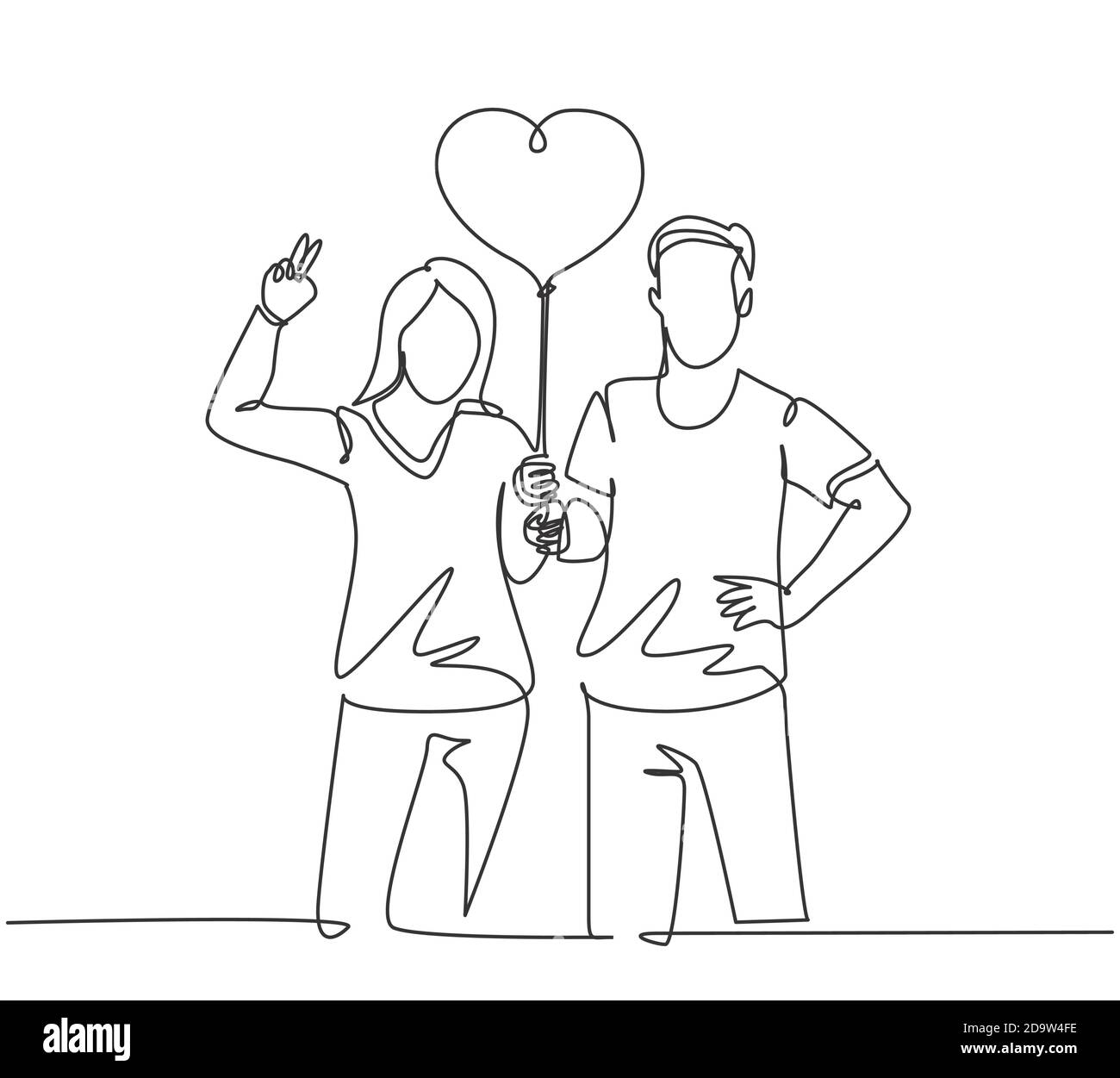 Woman heart shape one person Stock Vector Images - Alamy