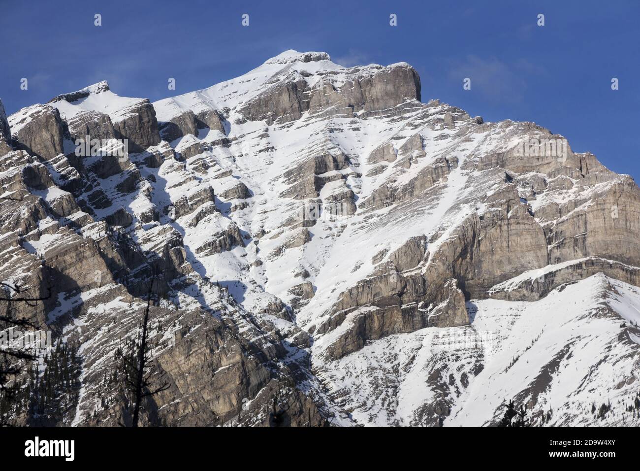 Snowy Cascade Peak Landscape, a Famous Mountain Landmark in Banff ...