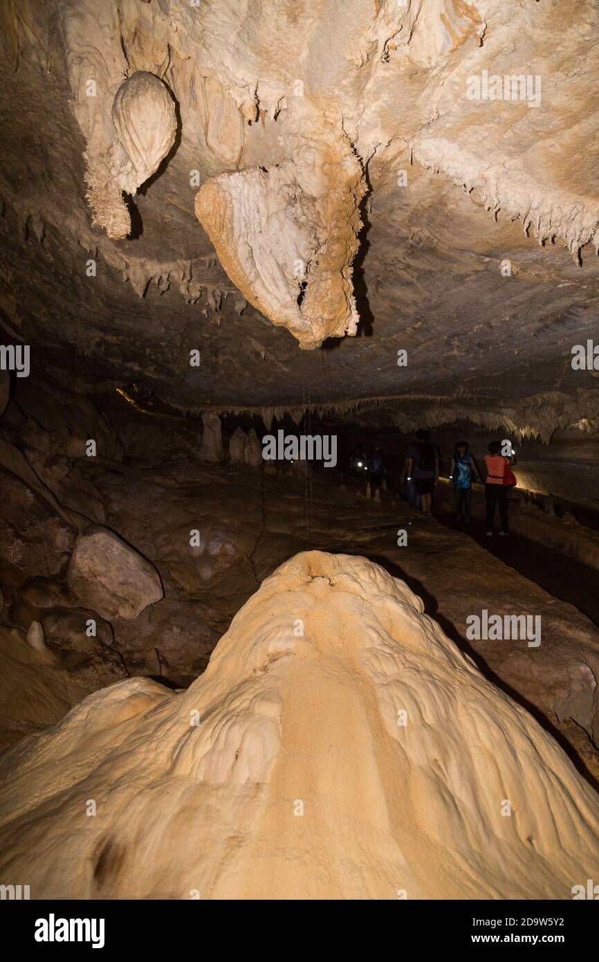 Limestone formation inside caves at Mulu National Park, Sarawak Stock ...
