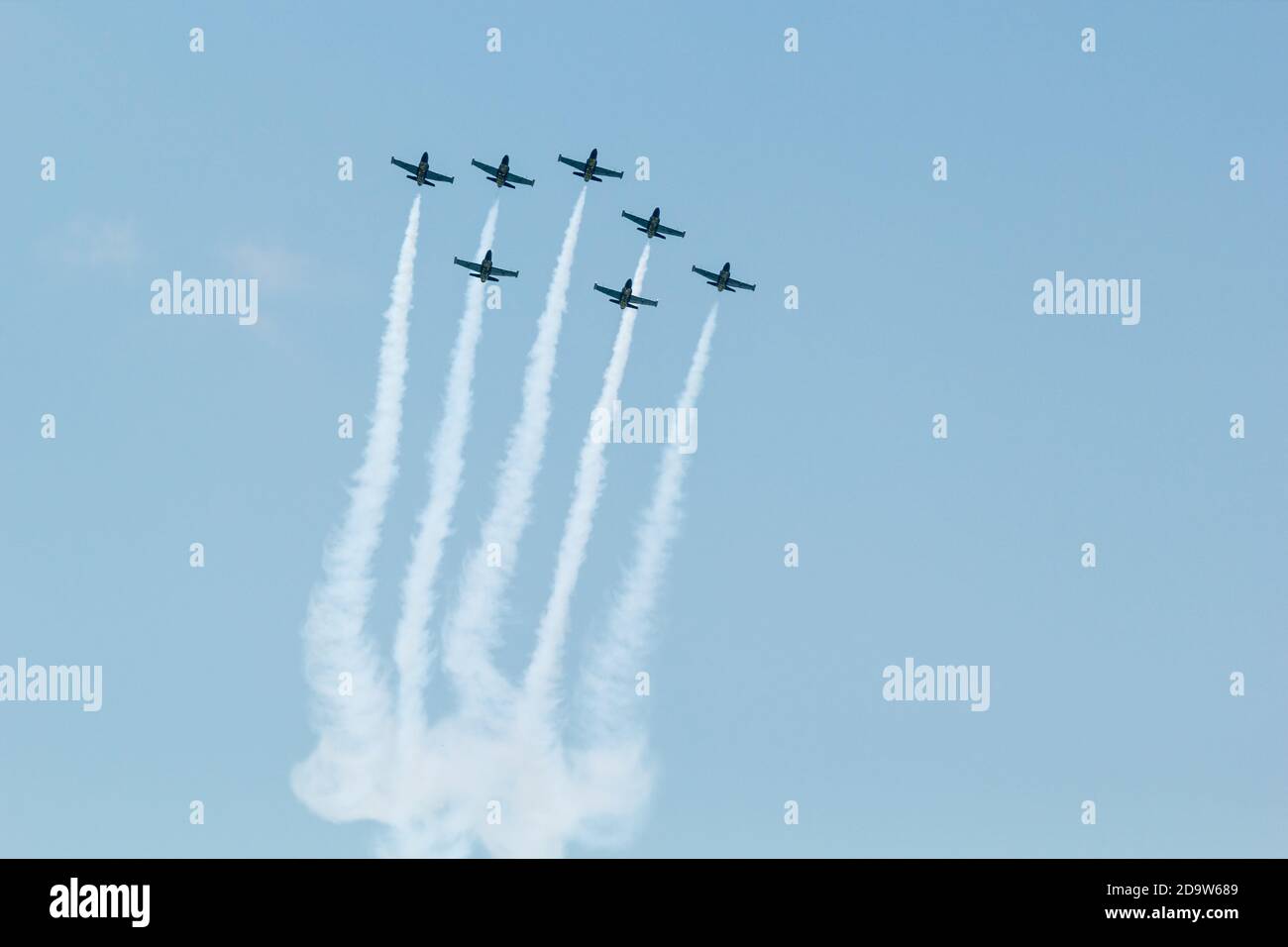 Bangkok, Thailand-March 23, 2013:The Acrobatic Breitling Jet Team ...