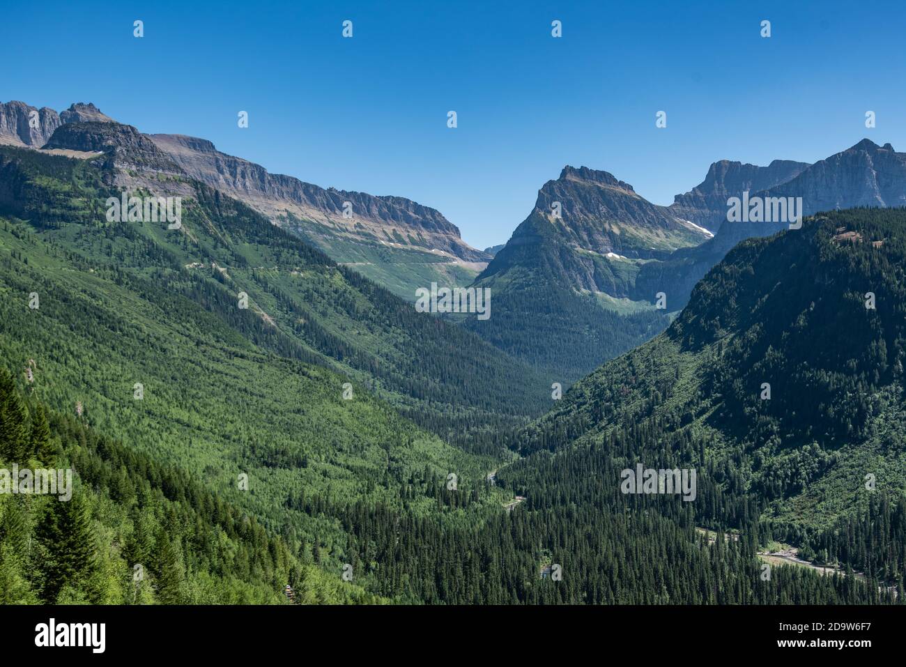 View of Rugged Mountains in Glacier National Park in Montana Stock ...